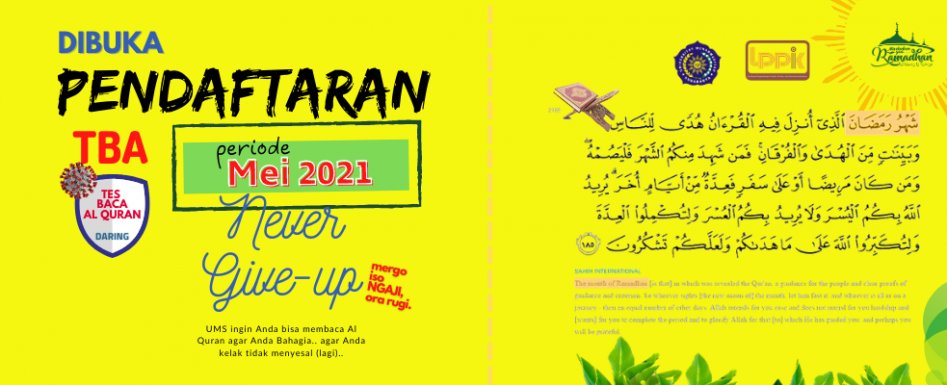 Dibuka Pendaftaran TBA Periode Mei 2021 (untuk Angkatan Non-2020) – L P ...